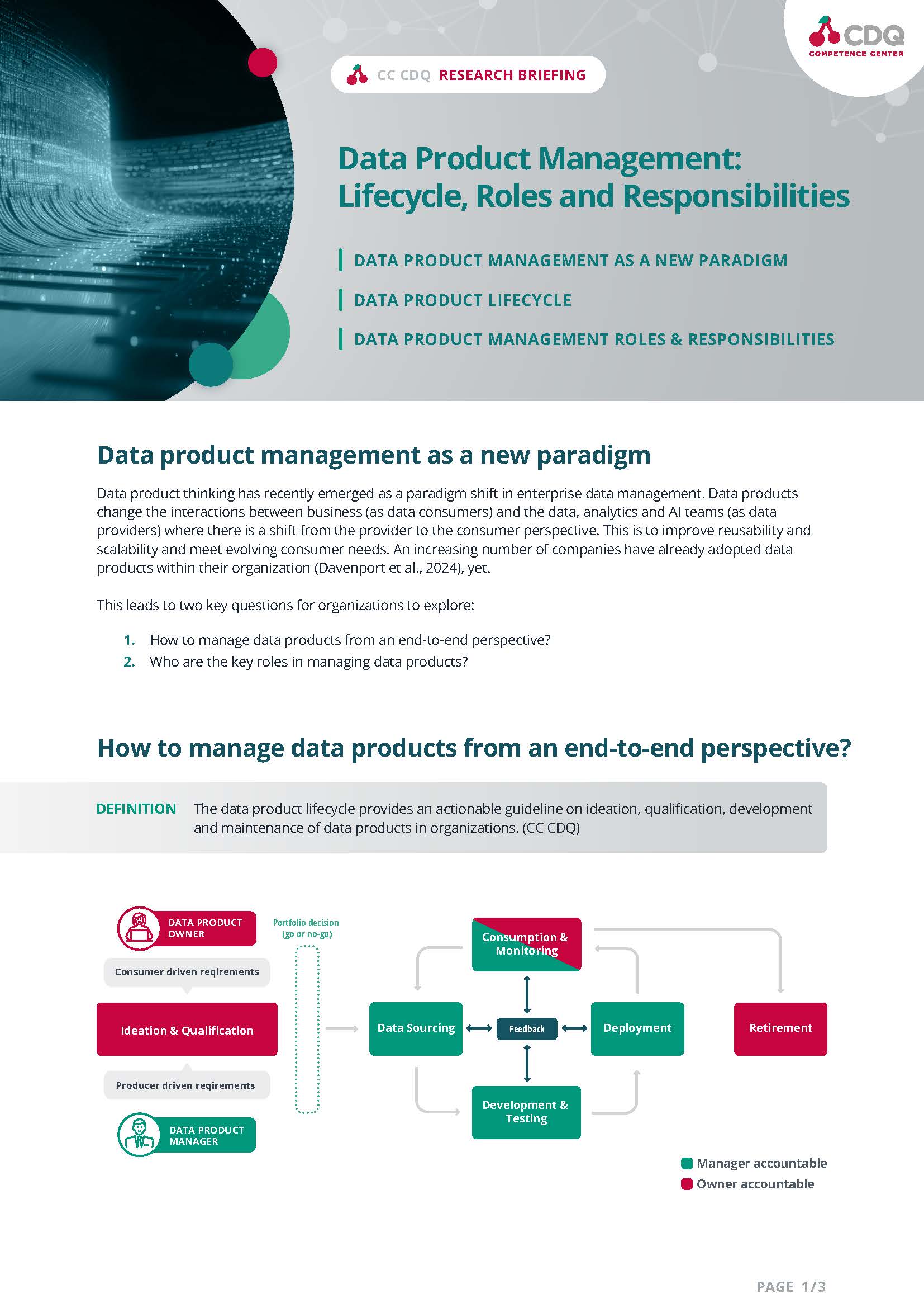 CC CDQ Research Briefing - Data Products Lifecycle | CDQ